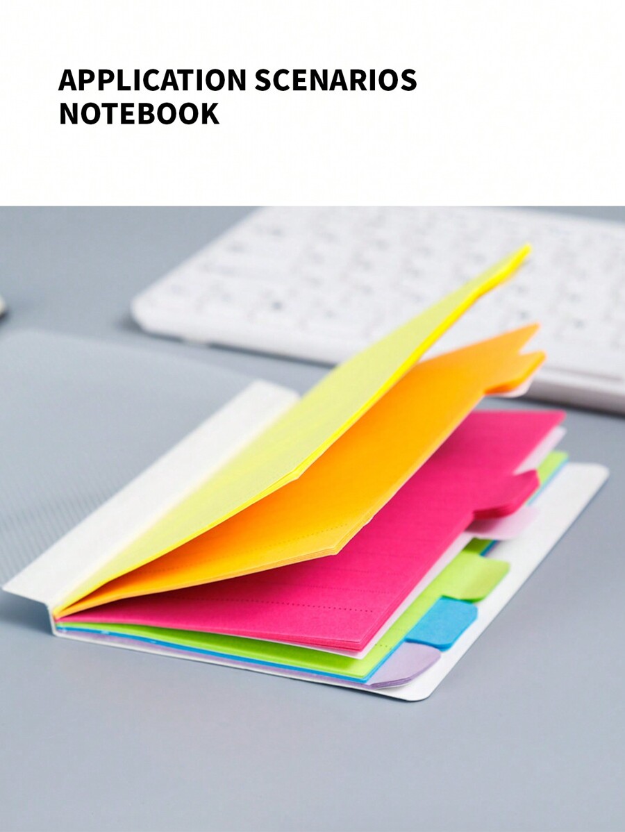 Divider Sticky Notes, Tabbed Self-Stick Lined Note Pad, 60 Ruled Notes ...