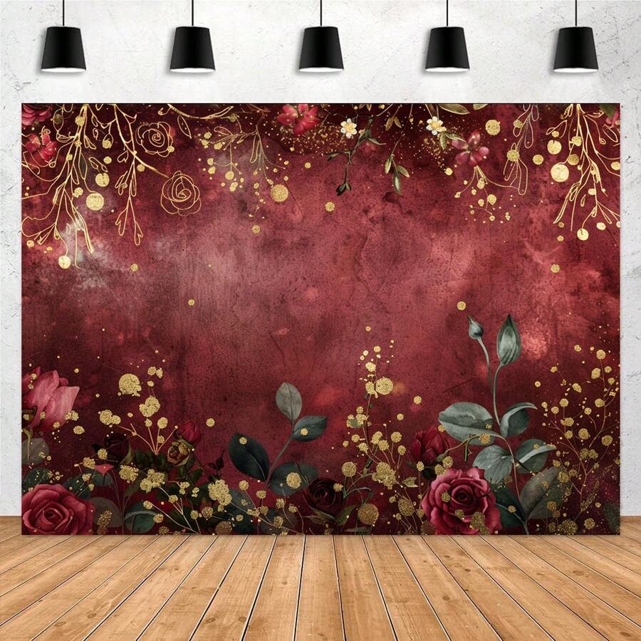 5*3 Ft Burgundy Red Backdrop, Wedding Photography Backdrop, Burgundy ...