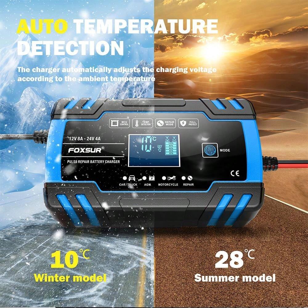 Cargador De Batería Automático De 12v 8a Con Pantalla Digital