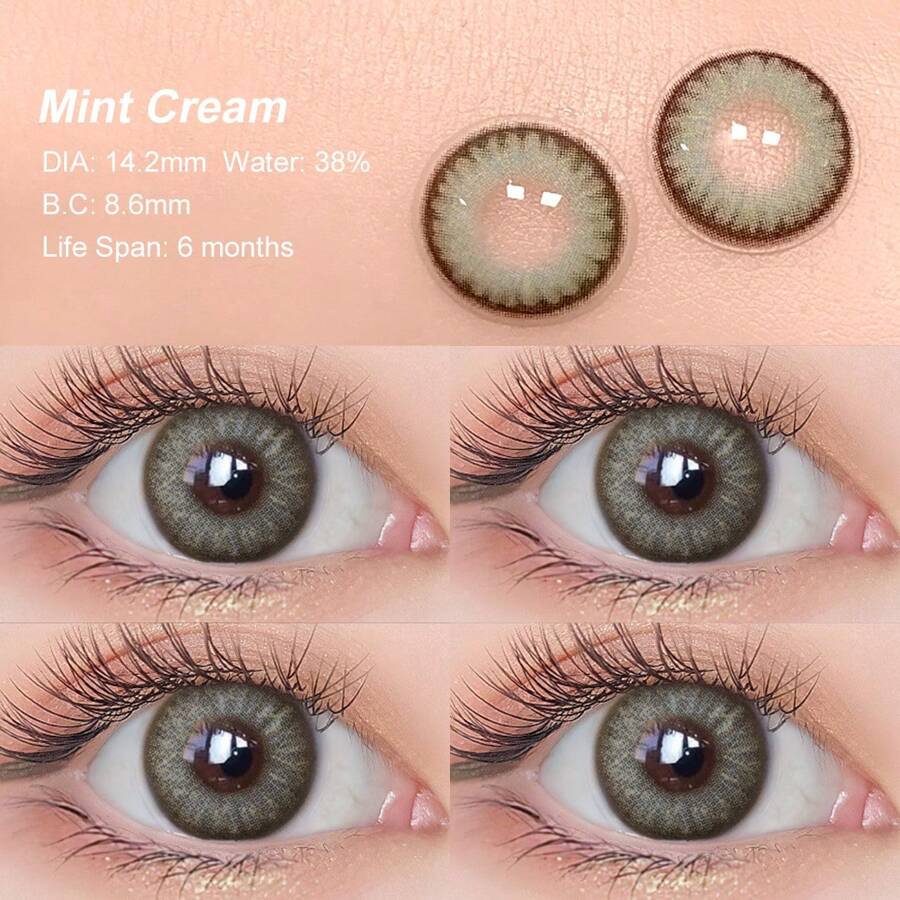 Magister Colored Contact Lenses 3-Tone Cream Green Natural Looking Eye ...