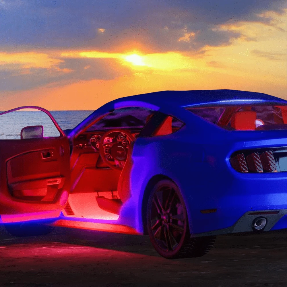 Car LED Strip Lights, RGB Interior Car Lights With 4 Music Modes, 30 ...