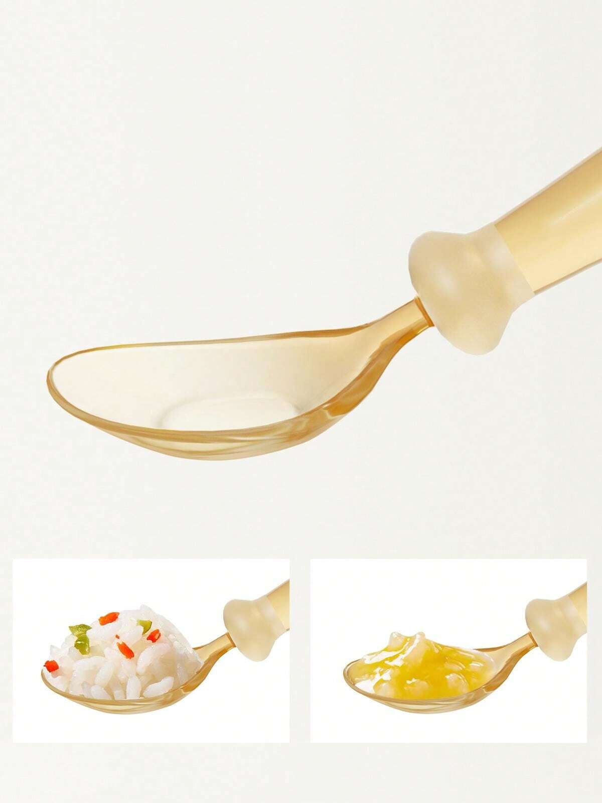 1pc Gold-Coloured Children Spoon With PPSU Spoon Head And Silicon ...