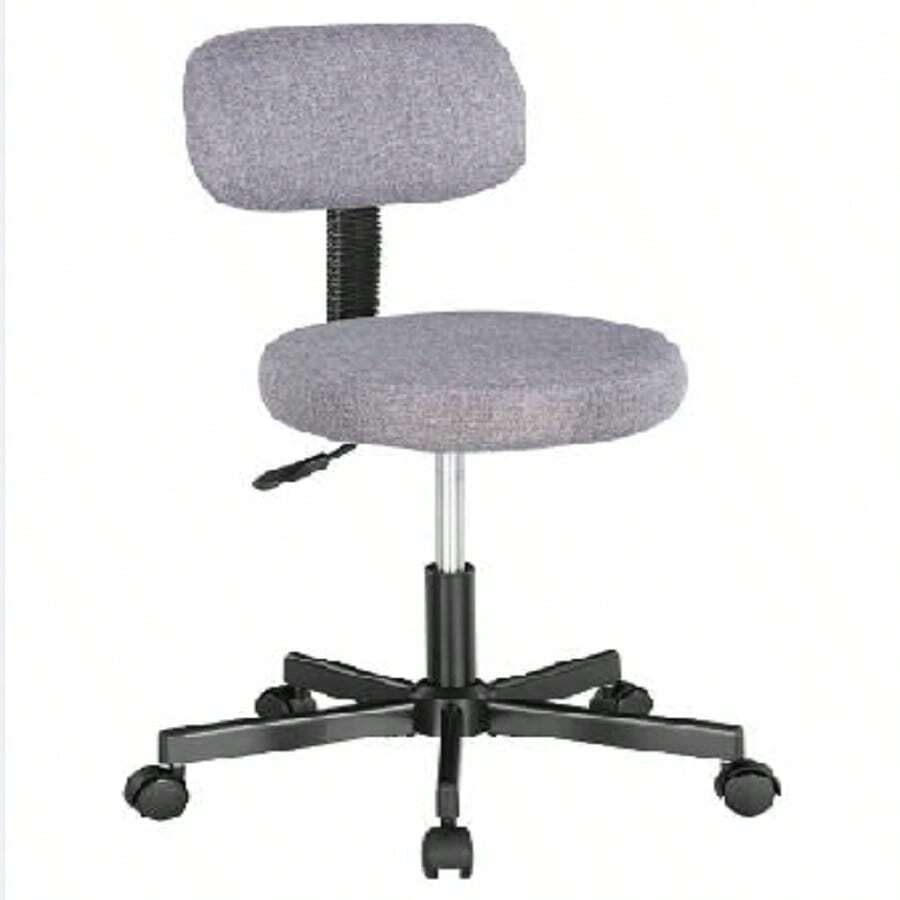 JJS Upholstered Low Back Armless Computer Chair, Ergonomic Adjustable ...