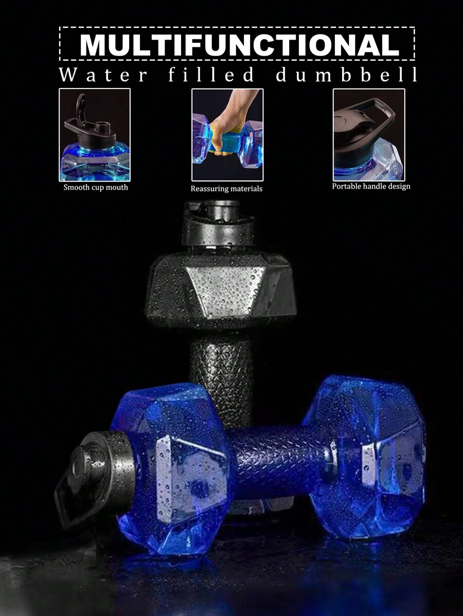 1500ml/53oz Fitness Dumbbell Cup Portable Water Injection Plastic ...