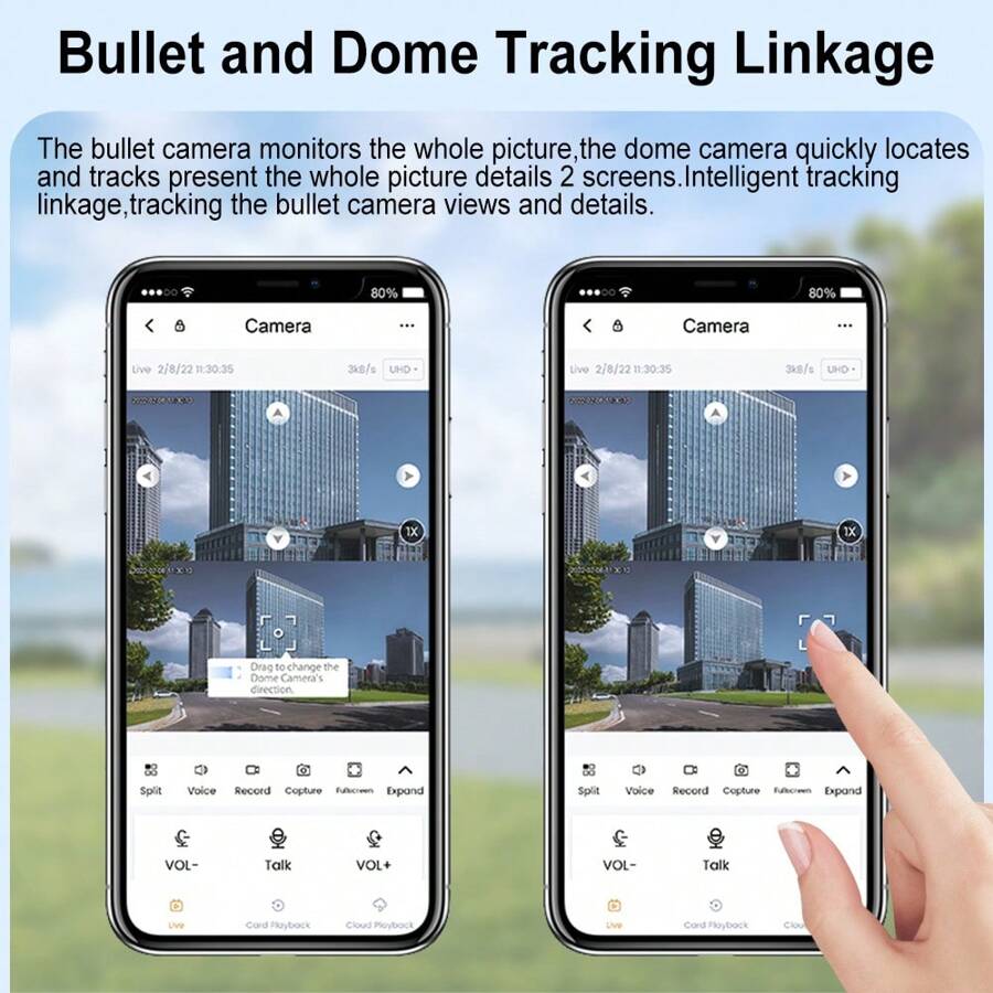 4K 8MP UHD Dual Lens PTZ Dome Security Cameras Outdoor WiFi Wireless ...