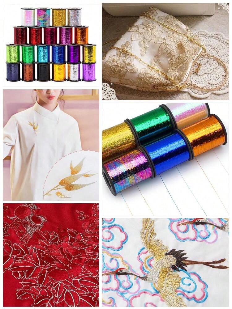 28C ลวดแบน 8000 M/ม้วน DMC METALLIC เย็บปักถักร้อยโครเชต์ถักเส้นด้าย ...