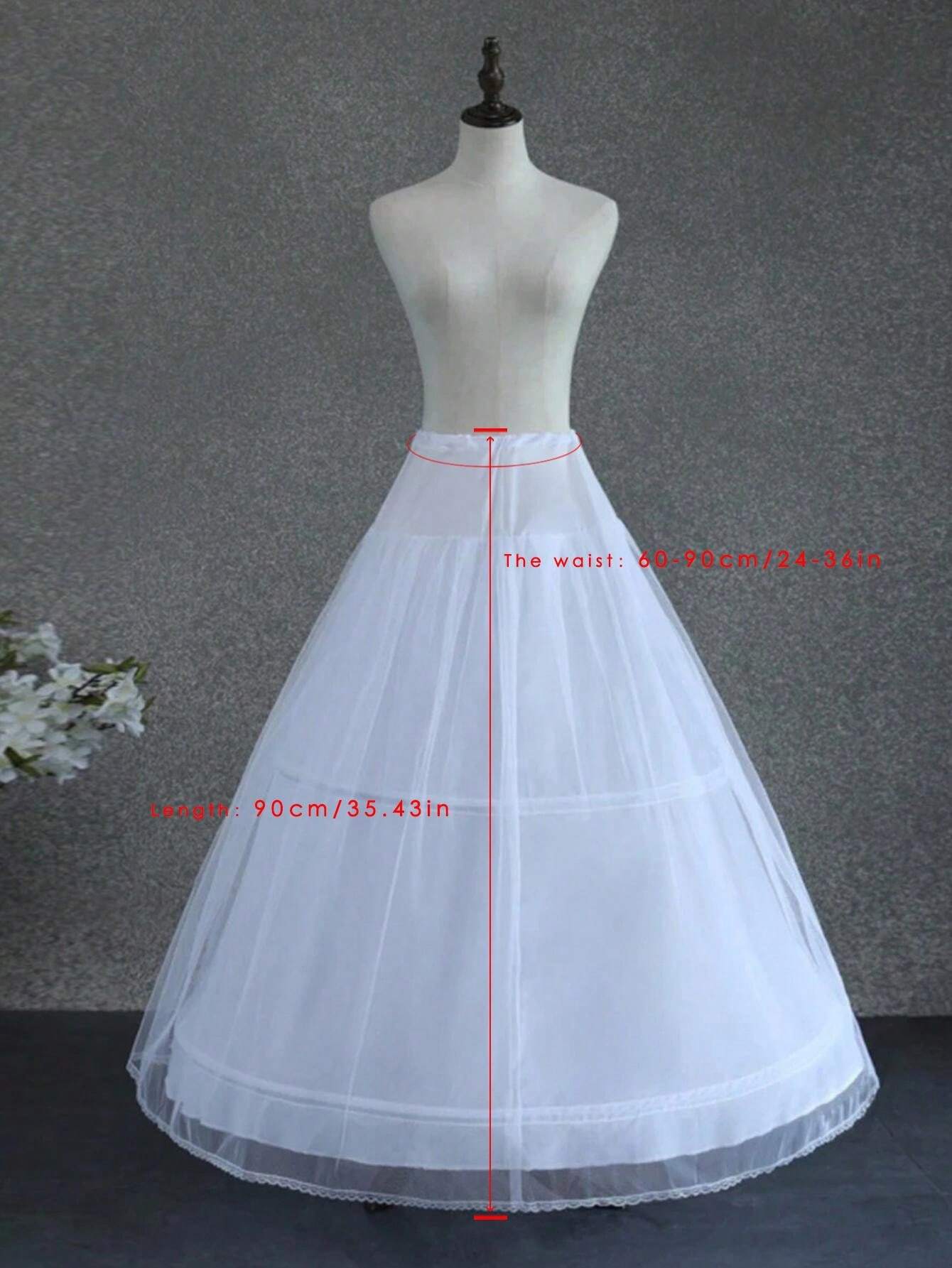 Anágua branca simples e elegante para casamento feminino com dois aros ...