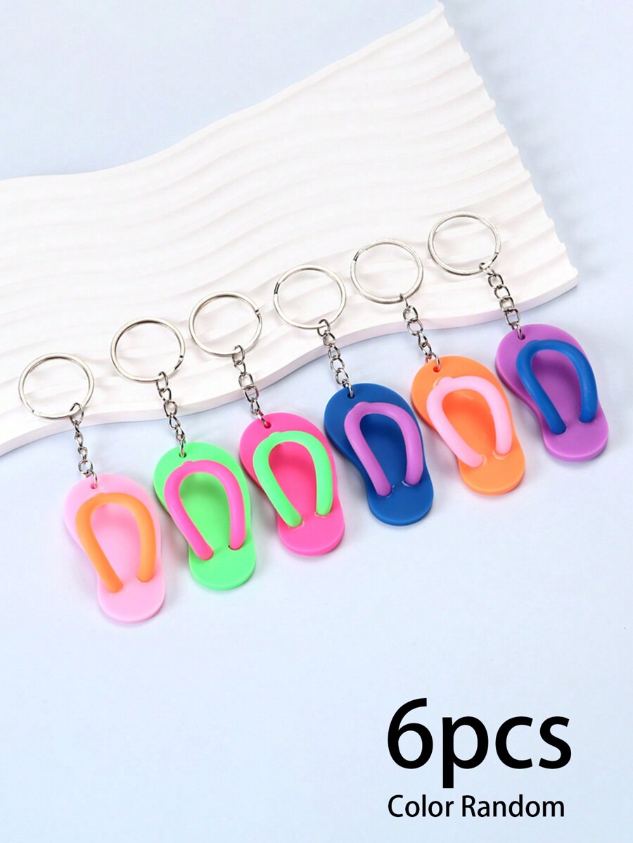 6pcs Hawaiian Beach Sandal Keychains, Summer Themed Birthday Party ...
