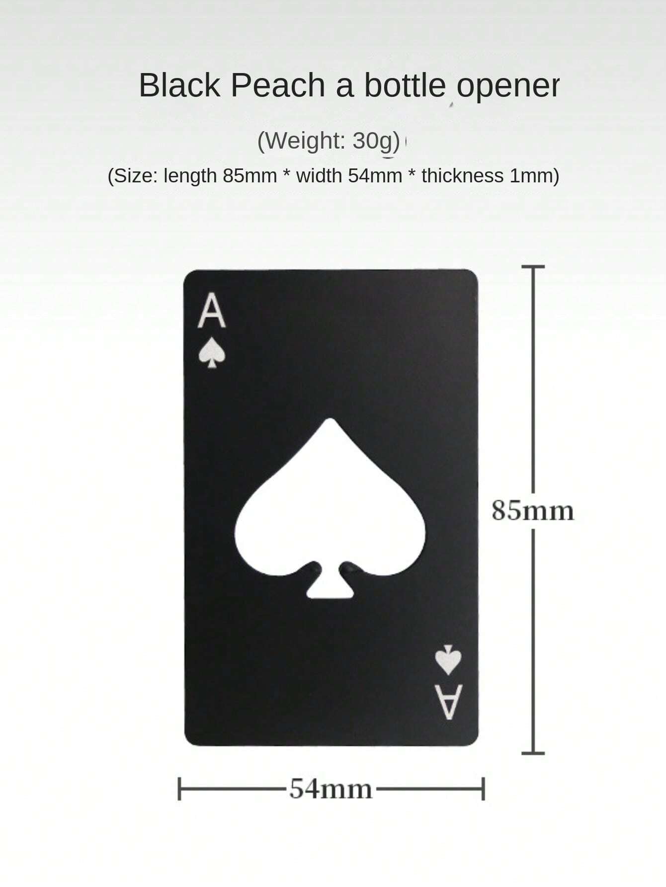 Ace Of Spades Card-Shaped Stainless Steel Bottle Opener, Creative Poker ...