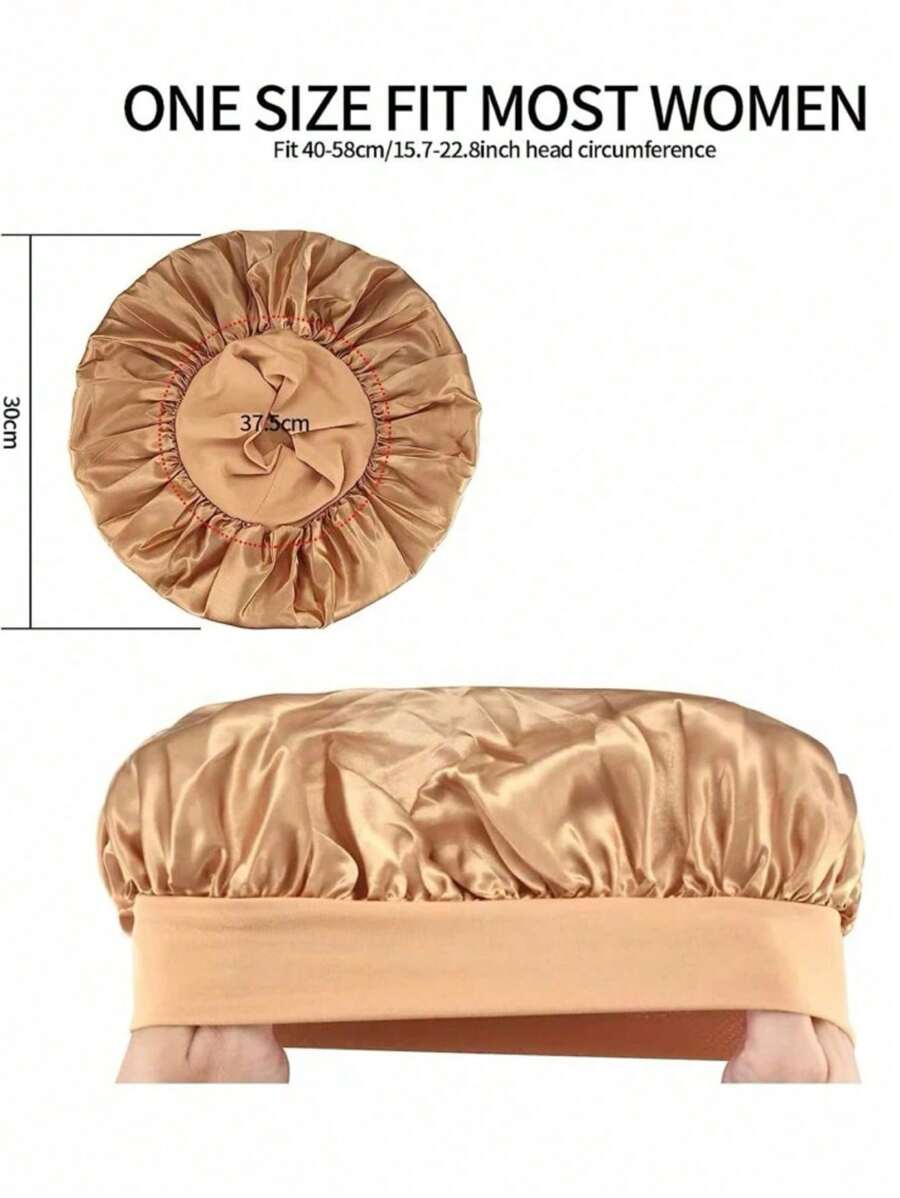 2pcs Silk Bonnet For Sleeping, Satin Hair Bonnets, Soft Elastic Band ...