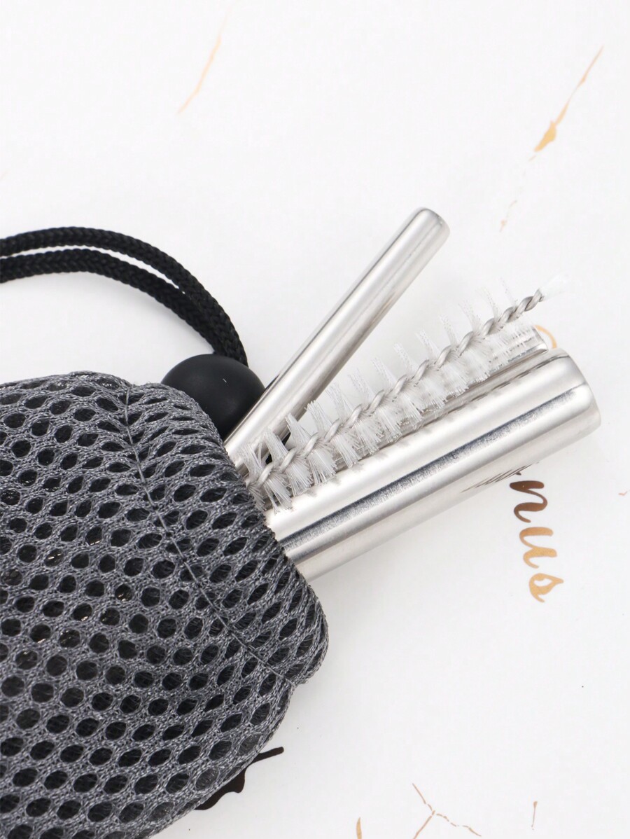 Portable Stainless Steel Boba Straw Set, Including 1 Straight Straw, 1 ...