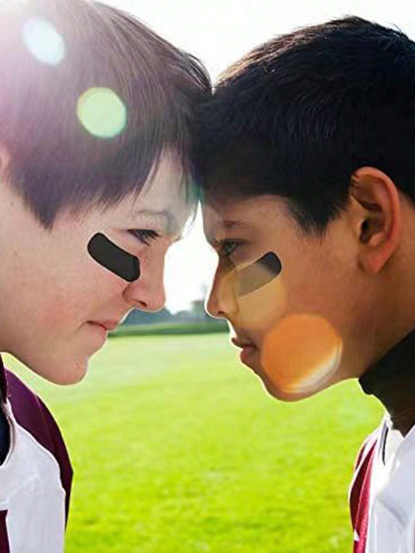 10pcs/40pairs Black Baseball Eye Stickers Sports Eye Stickers Under Eye ...