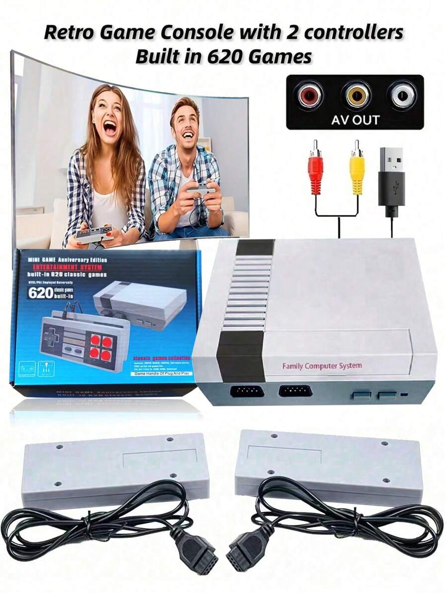 Christmas Decoration Cable 8-Bit Game Console, 600+Classic Retro Games ...