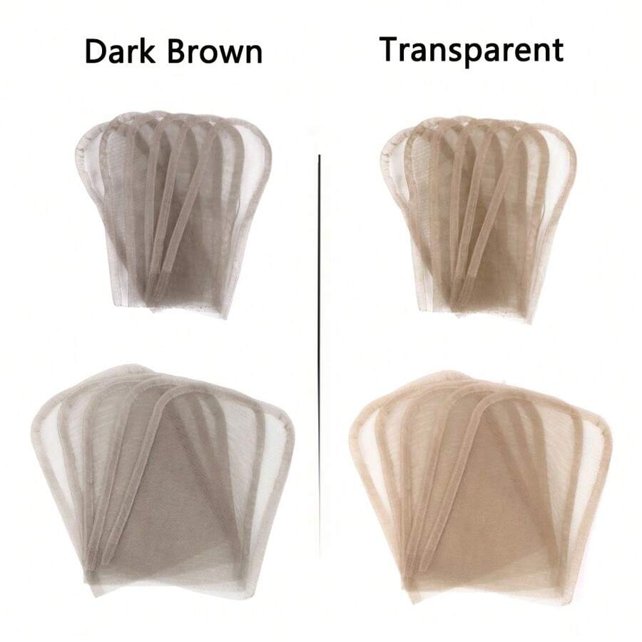 10 Pieces Wig Making Kit Including 5 Pieces Swiss Lace Net And Brass ...