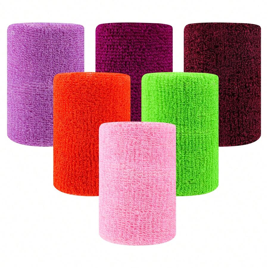 12pcs Colorful Sports Wristbands 8 * 8cm Wristbands Elastic Athletic ...