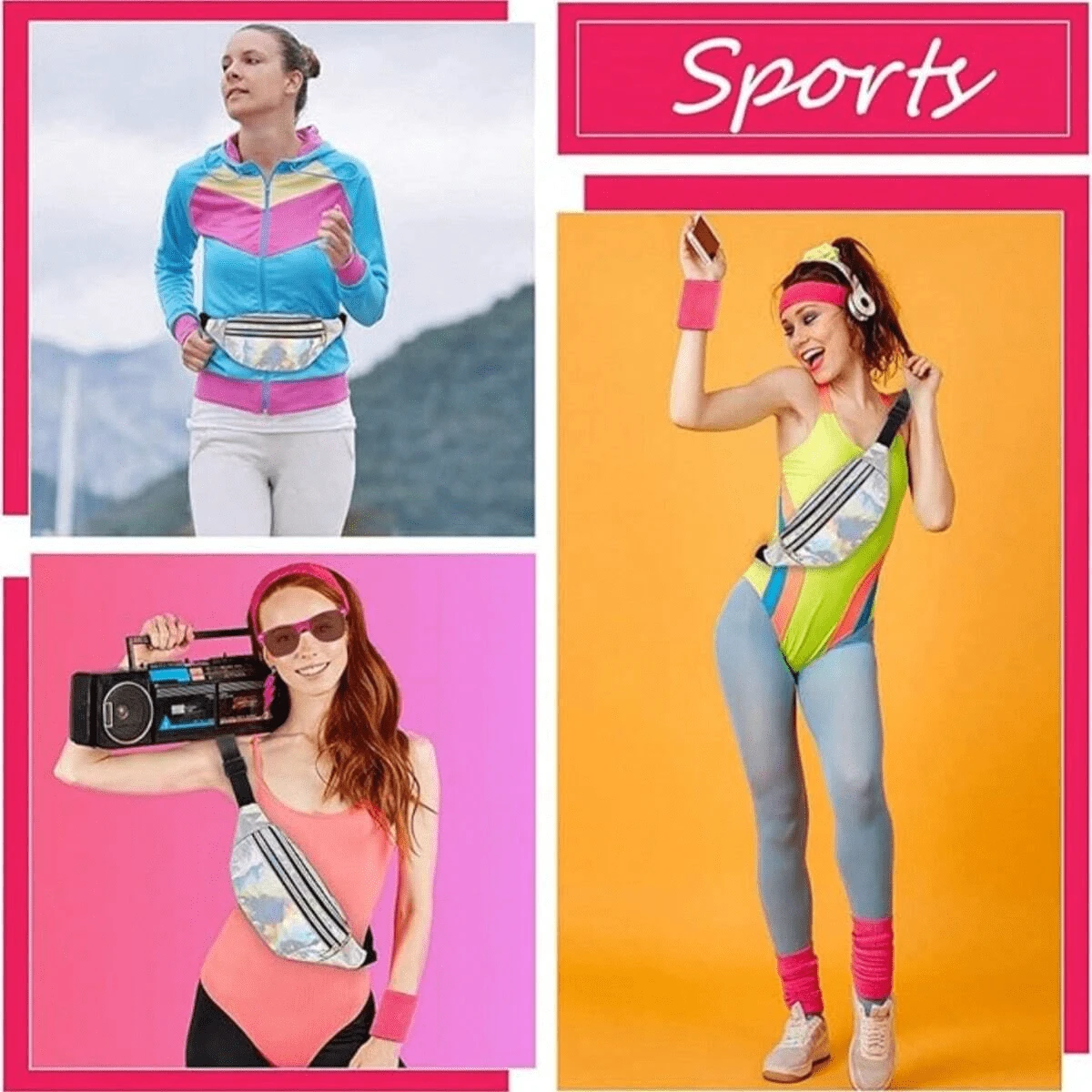 9pcs,80s Fancy Dress For Women Set, 1980s Fancy Dress Sets & Kits With ...