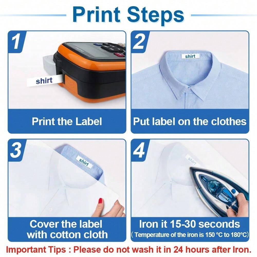 Fabric 12mm*3m IRON ON Tapes Compatible TZe-FA3 Tz FA231 TZe-FA3R TZe-FAE3 For Brother Label ...