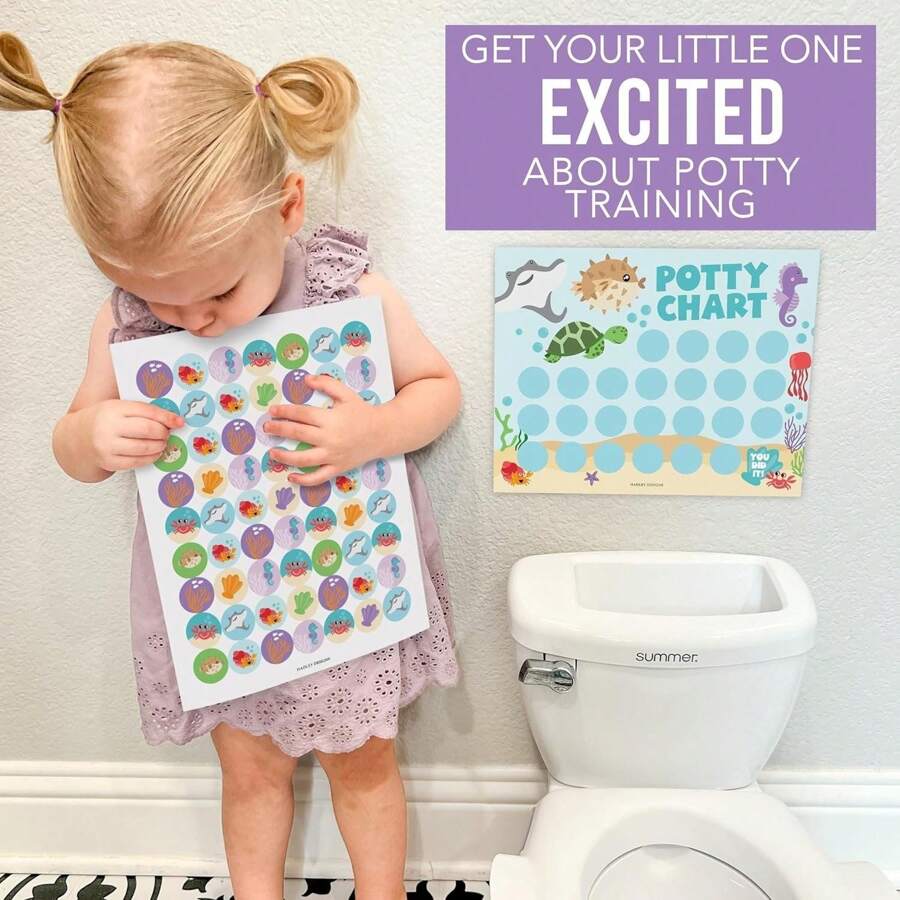 Ocean Sticker Chart For Kids Potty Training Chart For Toddlers Boys ...