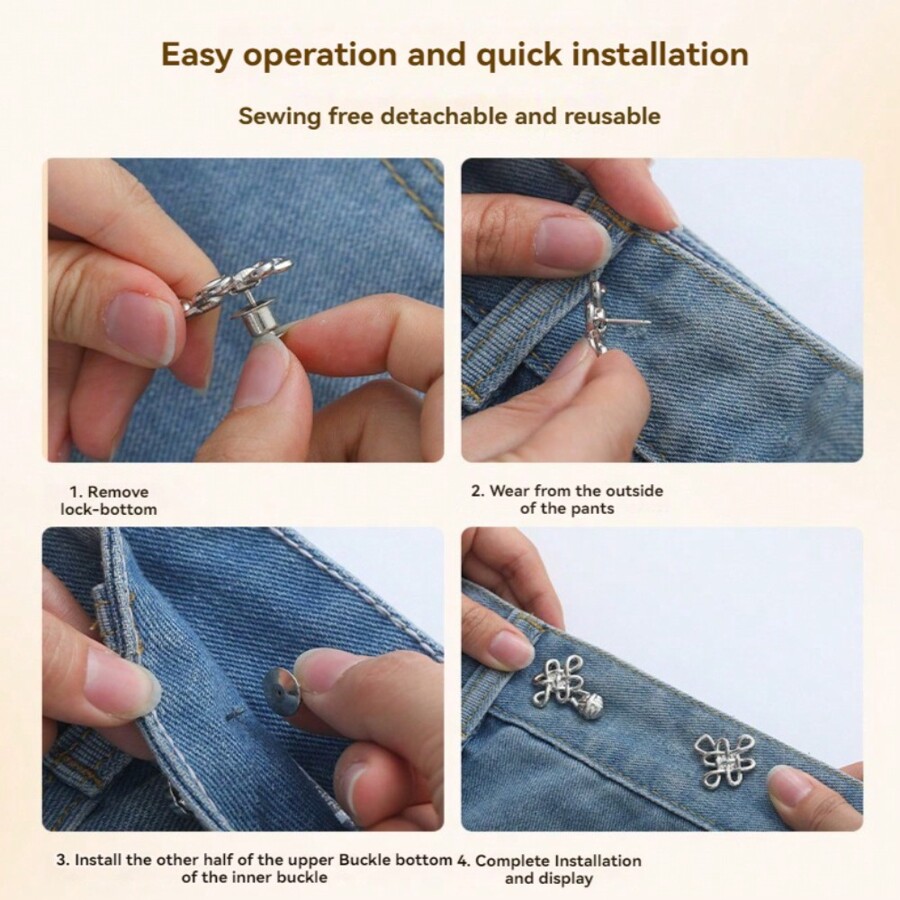 2 pares de ajustadores de cintura con botones de cintura, botones de ...