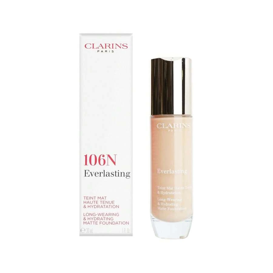 Clarins Everlasting Matte Foundation 106N Vanilla All Skin Types 1 OZ ...