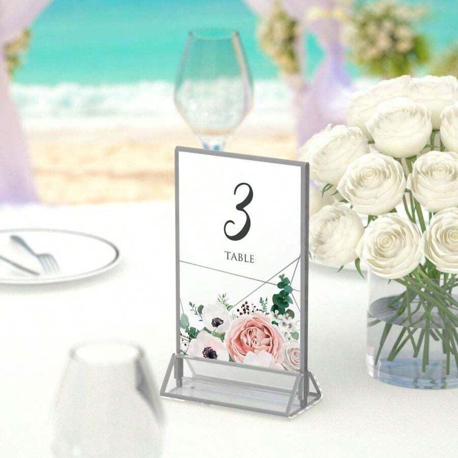 Acrylic Gold Frames Sign Holders 4x6, Double Sided Table Menu Display ...