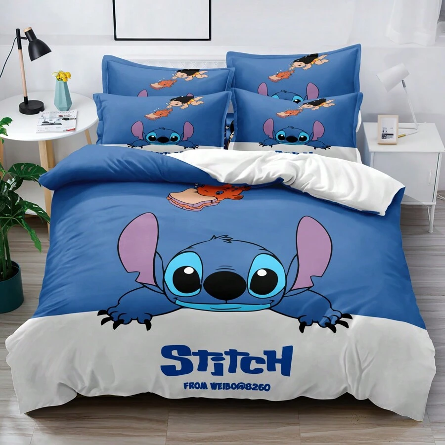 Disney Cartoon Character Stifler Pattern 3pcs Bedding Set - Soft And ...