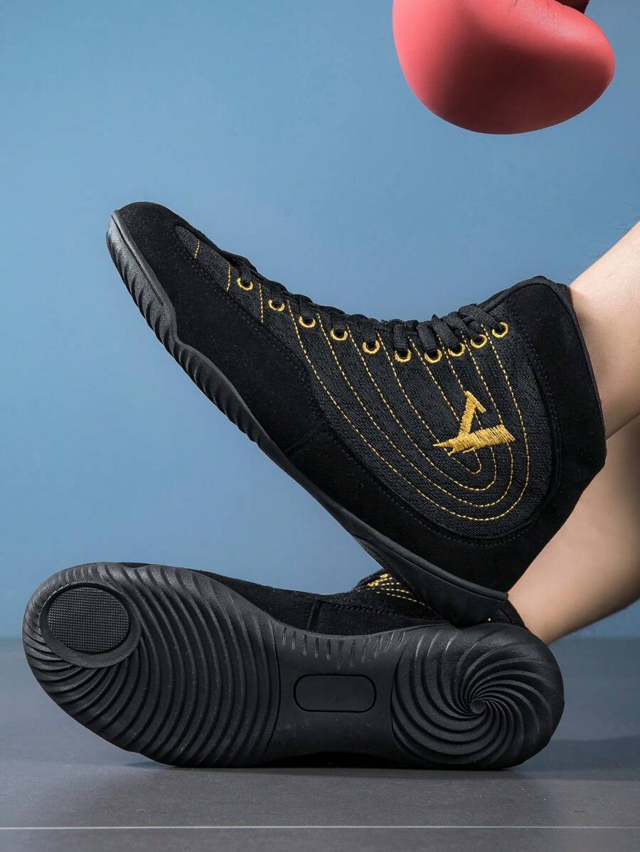 TOLLN Men's Professional Boxing Shoe High -Top Fight Shoe Fighting ...