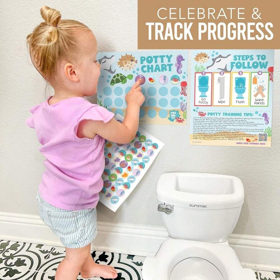 Ocean Sticker Chart For Kids Potty Training Chart For Toddlers Boys ...
