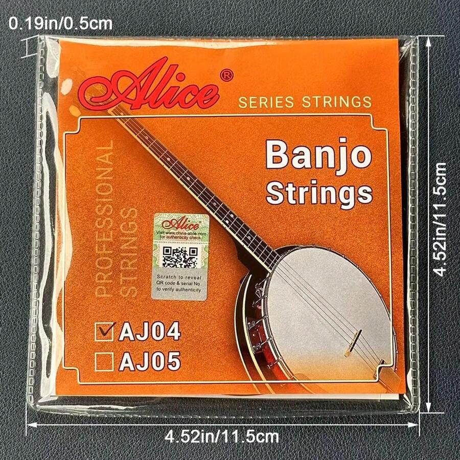 AJ04 Banjo Strings 4-String Set - Plated Steel, Coated Copper Alloy Winding - Parts For Banjo ...