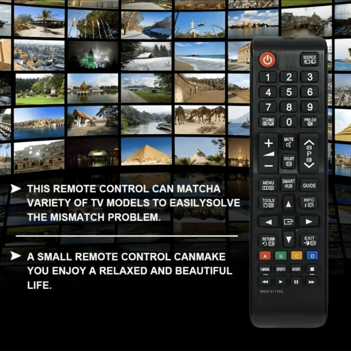 Remote Control For Sam Sung TV Replacement For LCD LED HDTV 3D Smart ...