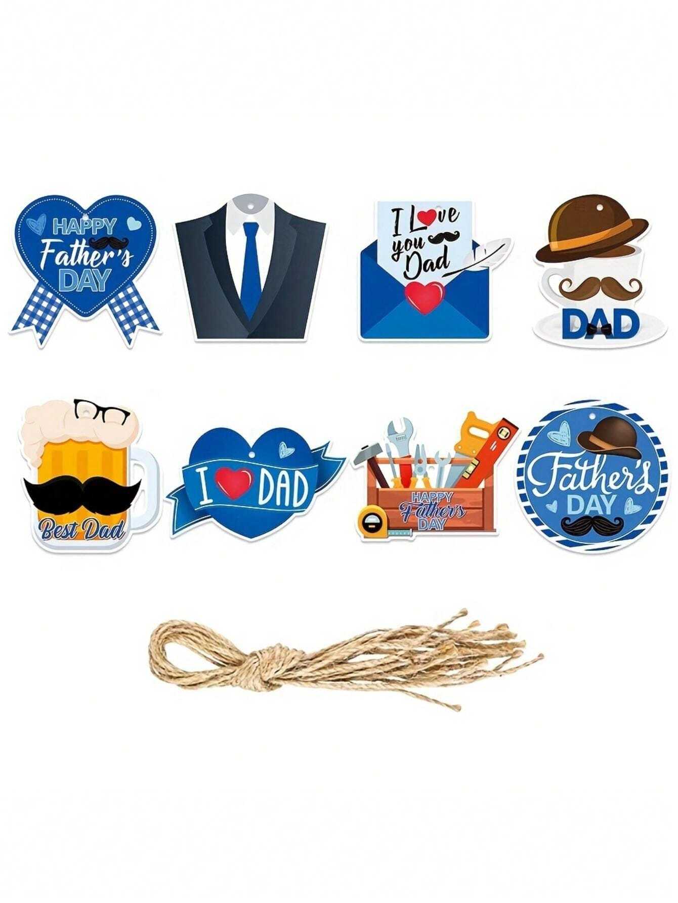 8Pcs Father's Day Party Decor Hanging Ornaments Father's Birthday ...