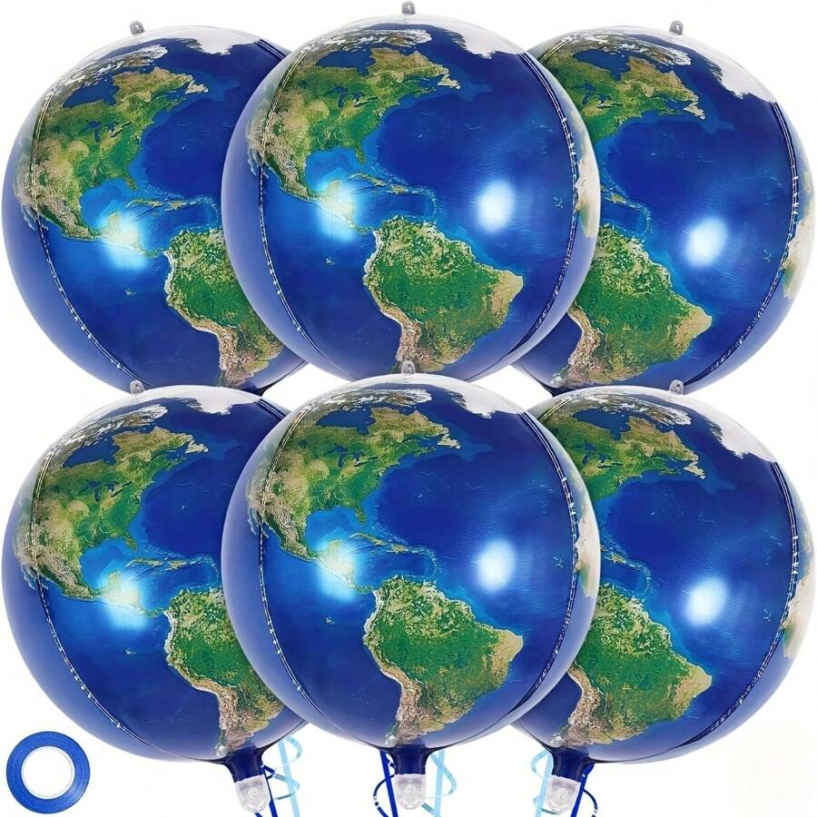 Global Earth Balloon 4D Foil World Map Balloons, Cartoon Balloon, 22 ...