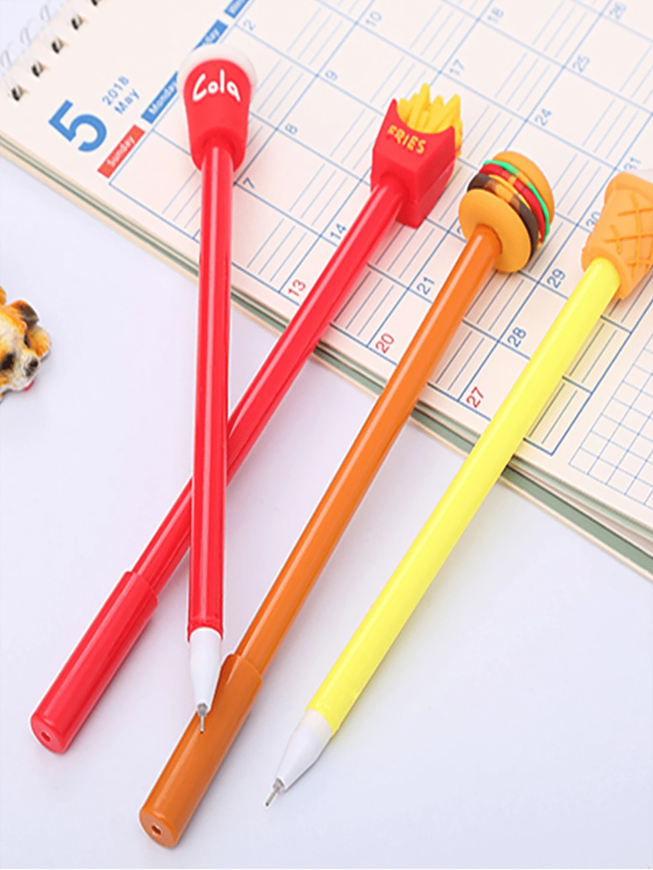 Red Mini Creative Burger Fries Ice Cream Shaped Ballpoint Pen For ...
