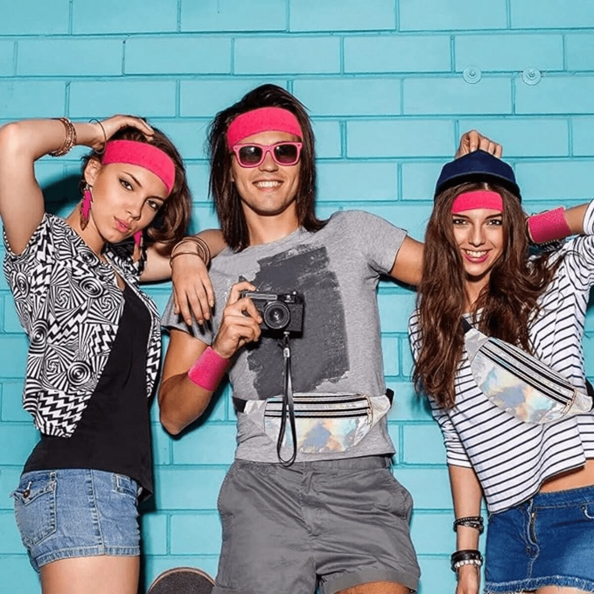 9pcs,80s Fancy Dress For Women Set, 1980s Fancy Dress Sets & Kits With ...