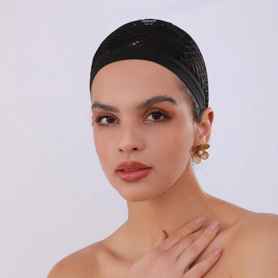 1pc Crochet Wig Cap, High Elasticity Rhinestone Mesh Netting, Easy To ...
