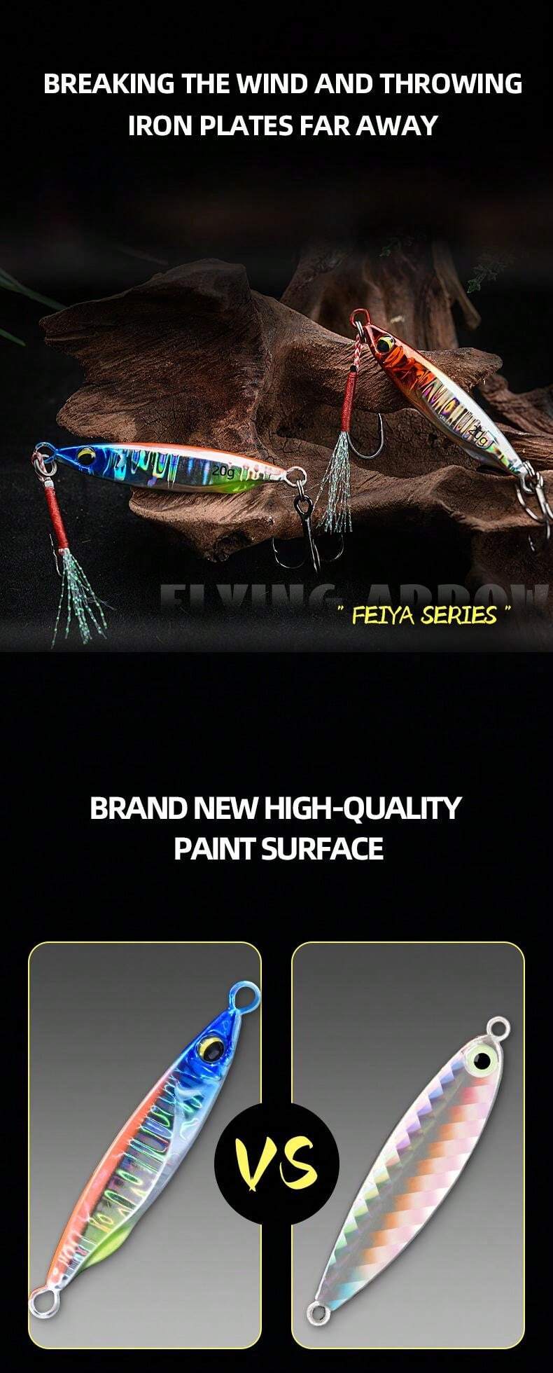 Flying Arrow Through The Wind Iron Plate Lure, Far Cast Curved Mouth ...