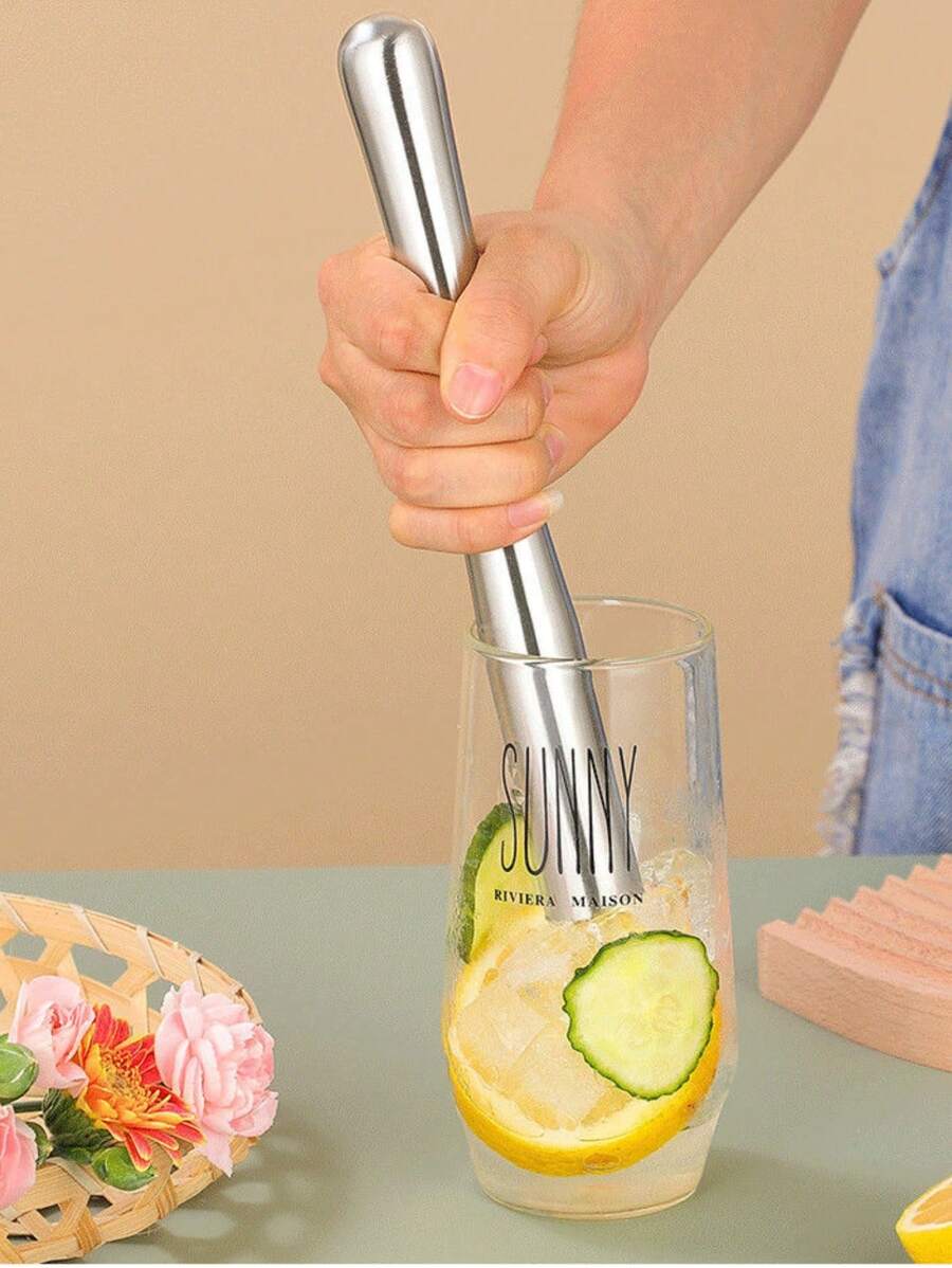 1pc 304 Stainless Steel Muddler Ice/Fruit Crushing Bar Tool, Lemon ...