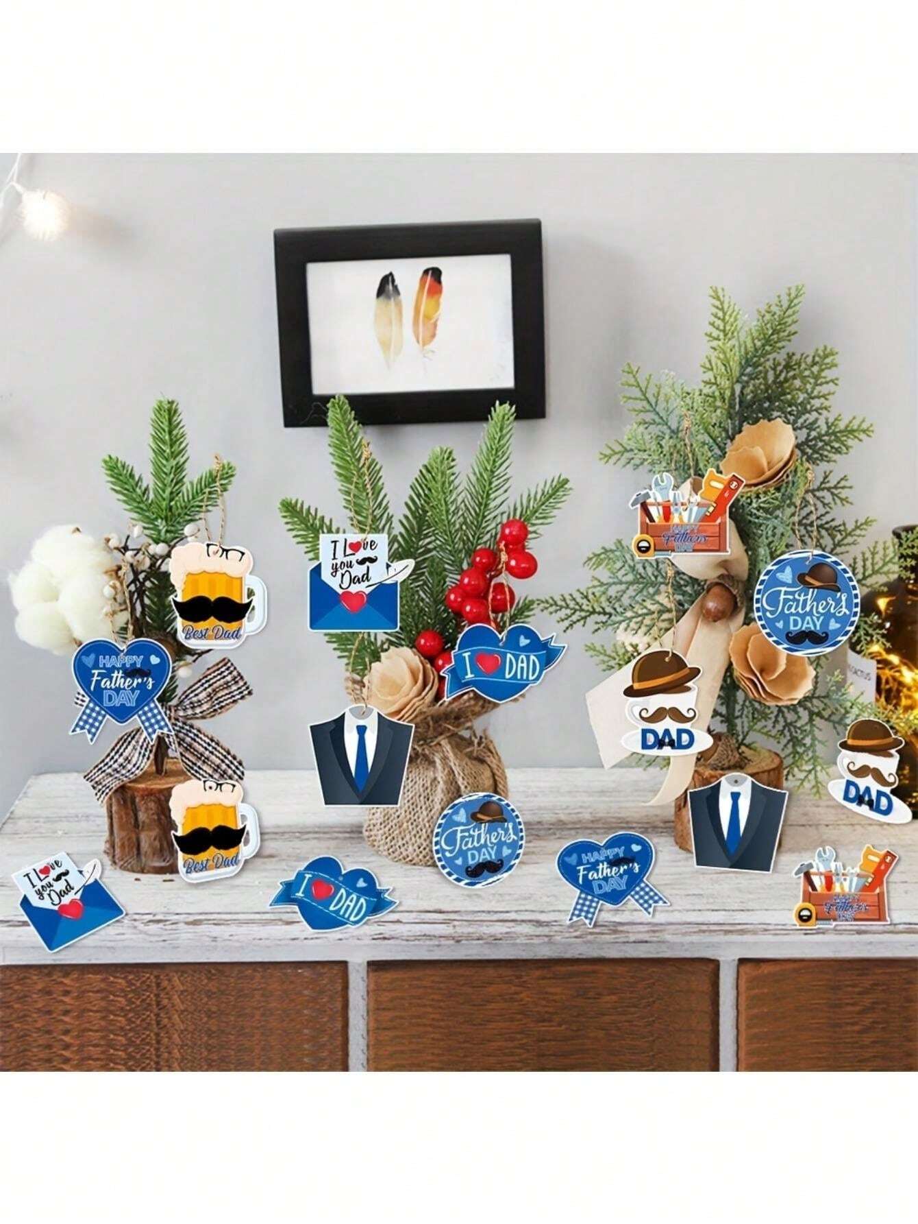 8Pcs Father's Day Party Decor Hanging Ornaments Father's Birthday ...