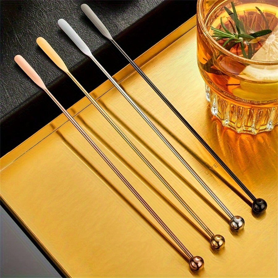 2pcs Stainless Steel Cocktail Stirrers, Long Mixing Sticks For Mixing ...