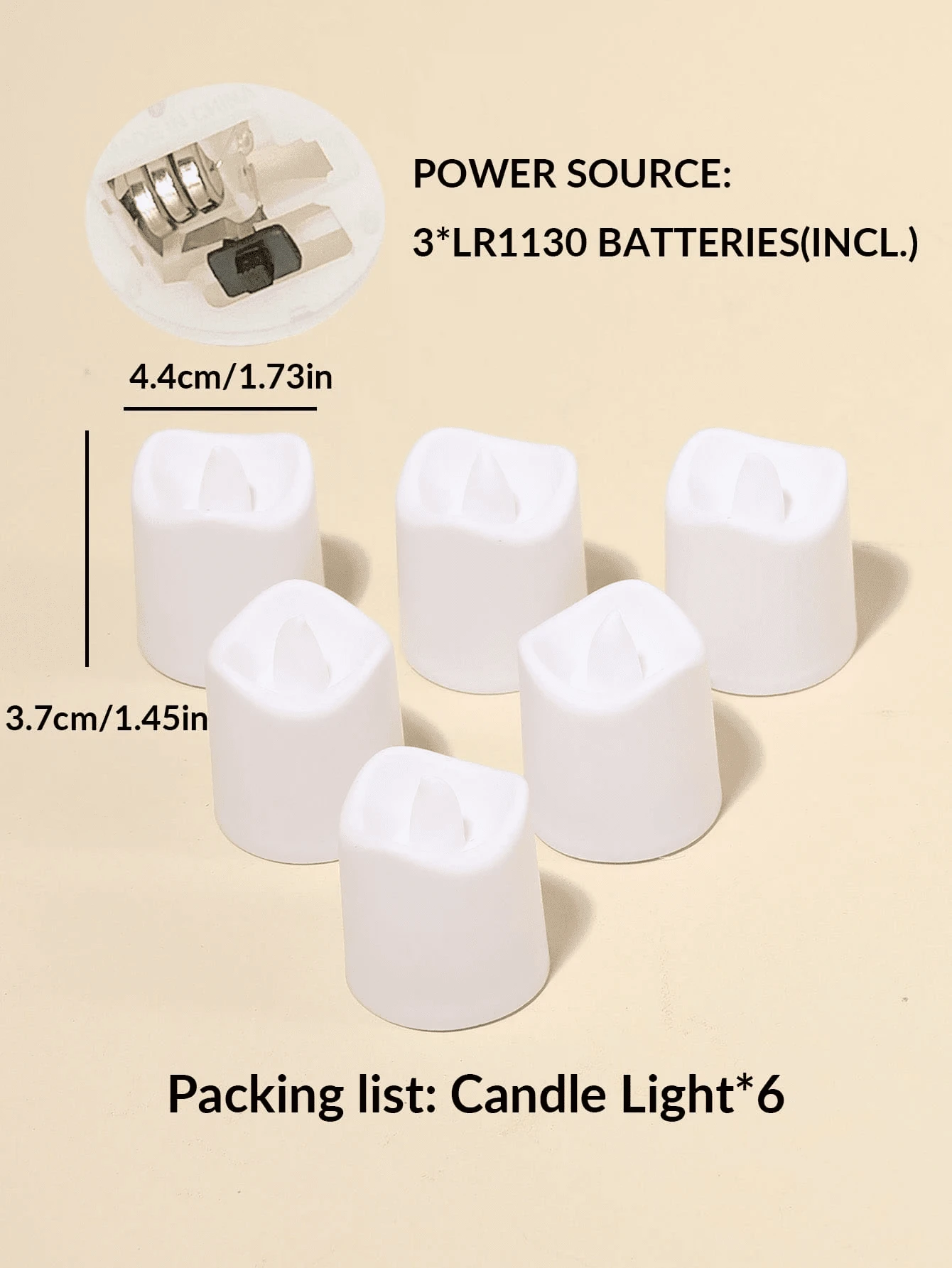 1/4/24 Led Electronic Candles, Battery-Operated Flameless Tea Light ...