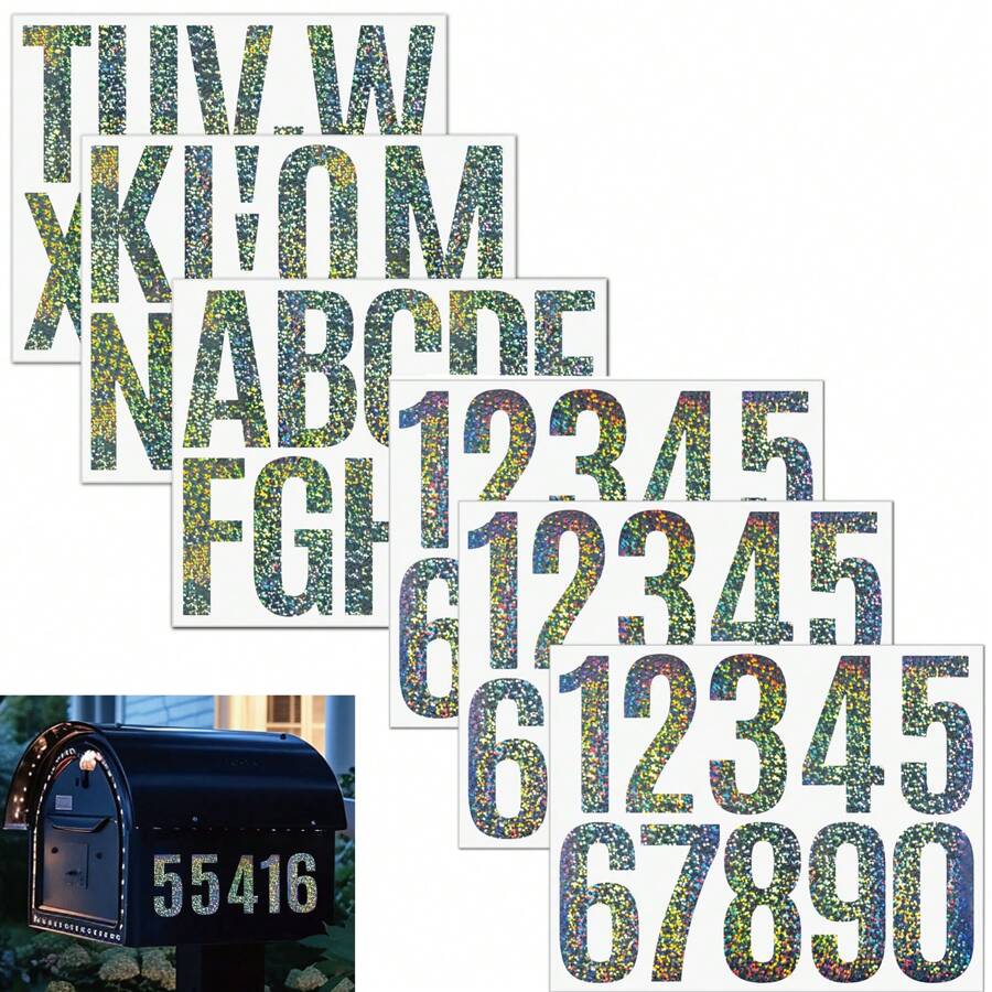 66 Pieces 3 Letters + 3 Numbers Stickers 3 Inch Alphanumeric Stickers ...