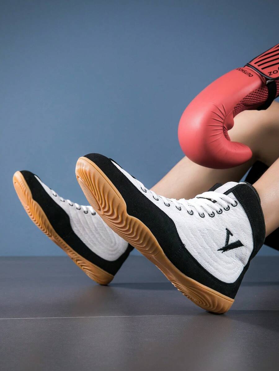 TOLLN Men's Professional Boxing Shoe High -Top Fight Shoe Fighting ...