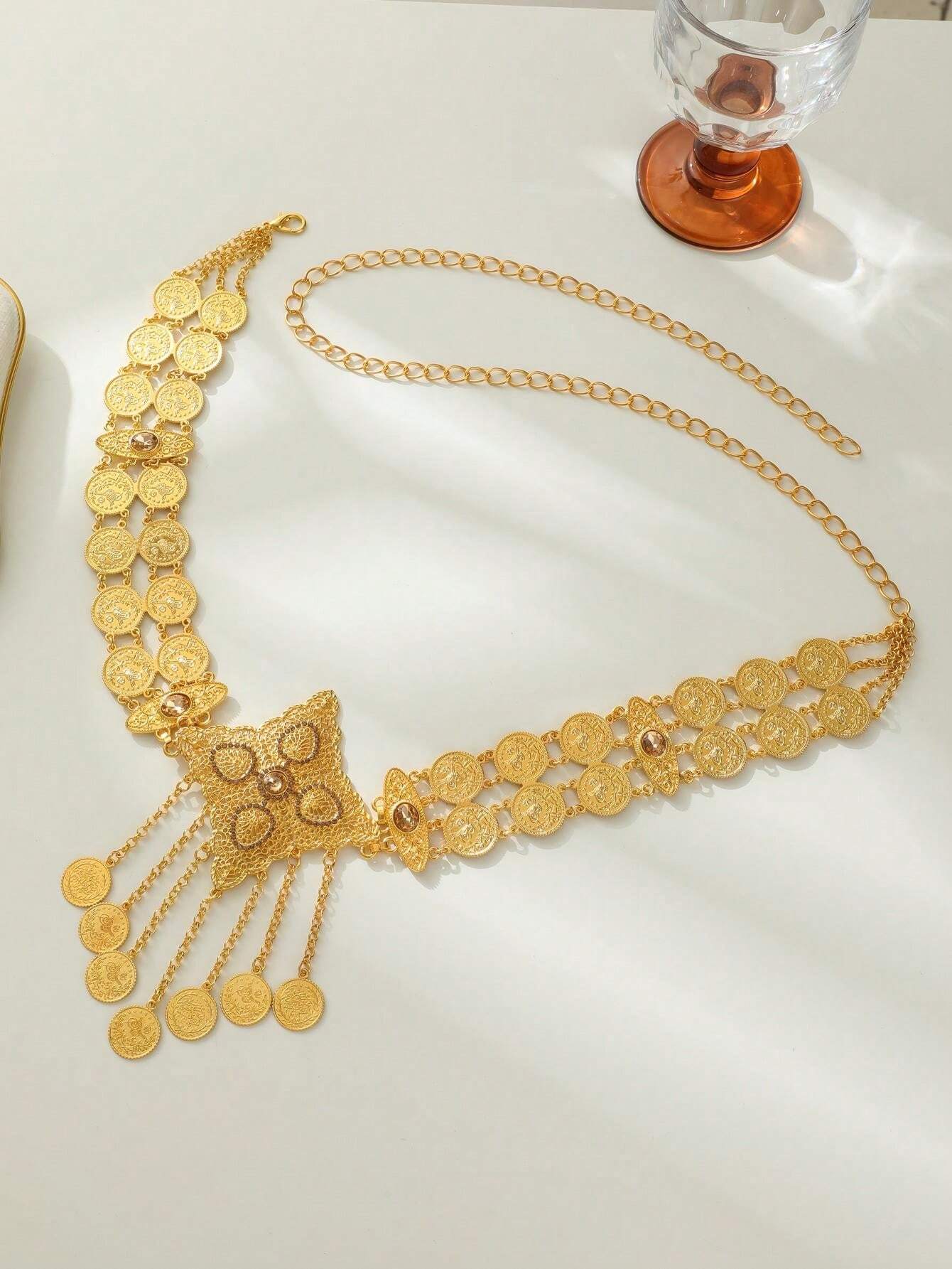 A New Gold Zinc Alloy Diamond-Shaped Belt Design, Arabic Head Silver ...