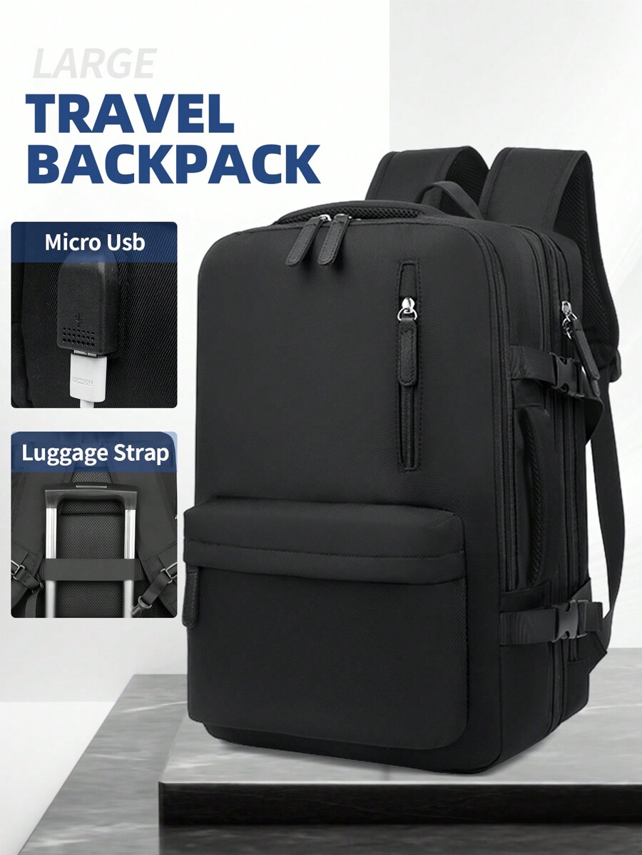 Men Travel Laptop Backpack, Expandable 45L Carry On Backpack Waterproof ...