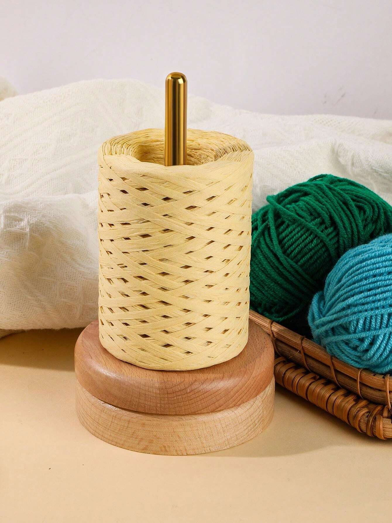 1set Wooden Yarn Holder For Knitting And Crocheting Rotatable Yarn Ball ...