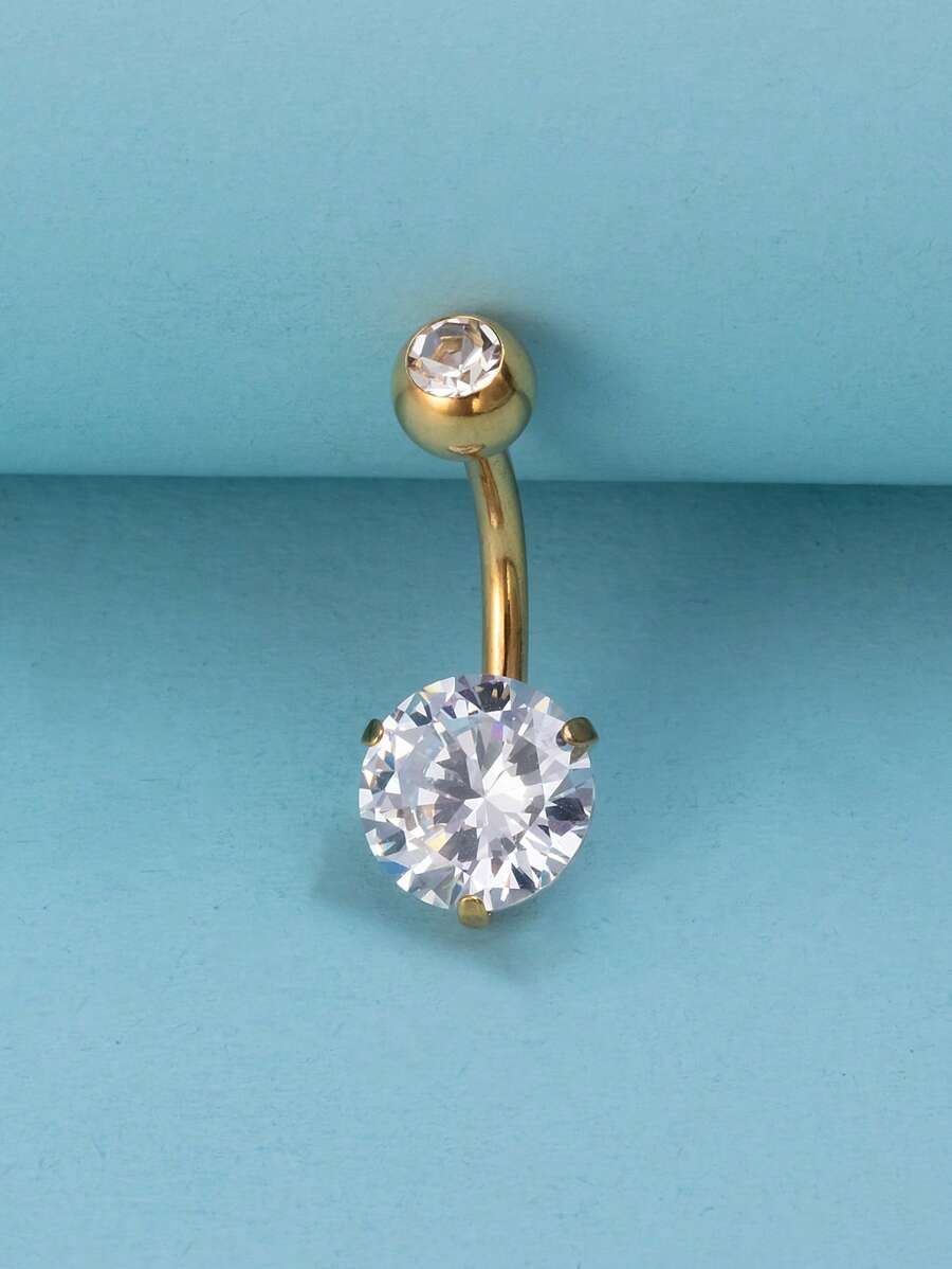 1pc Sexy Charming Circle Cubic Zirconia Belly Navel Button Piercing ...