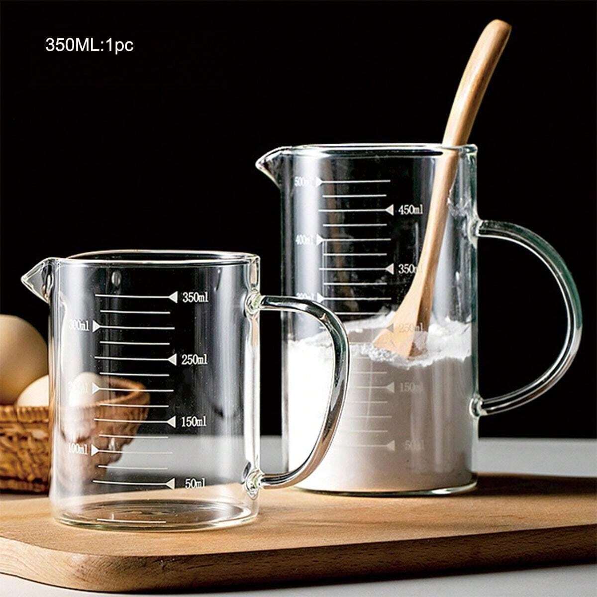 1pc Heat Resistant Glass Measuring Cup Microwavable Borosilicate ...