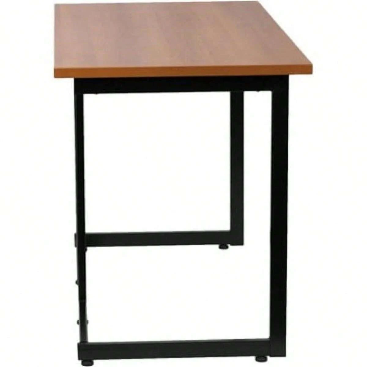 Cherry Computer Desk With Black Metal Frame | SHEIN USA