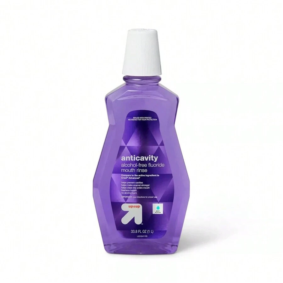 Anticavity Alcohol-Free Fluoride Mint Mouthwash - 33.81 Fl Oz - Up & Up ...
