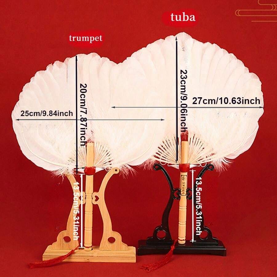 1pc Feather Fan, Summer Portable Goose Feather Fan, Chinese Style Kong ...